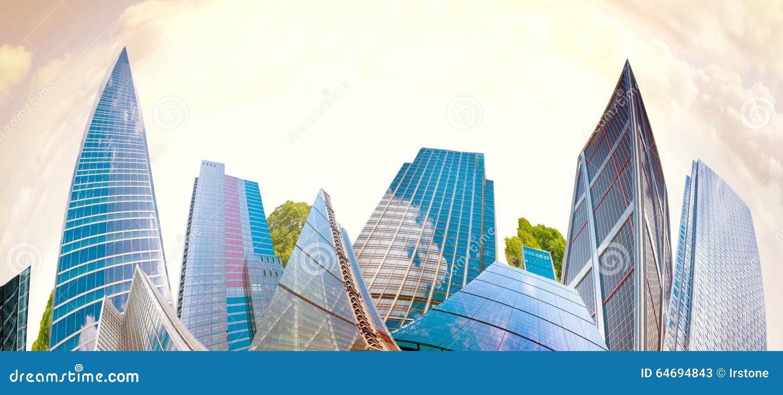 Architectural Composition Made of Corporative Buildings. Abstract ...