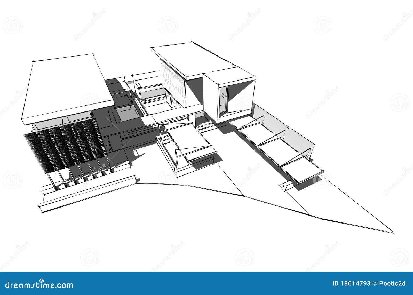 Computer Generated House Design Drawing Style Stock Illustrations – 66 ...