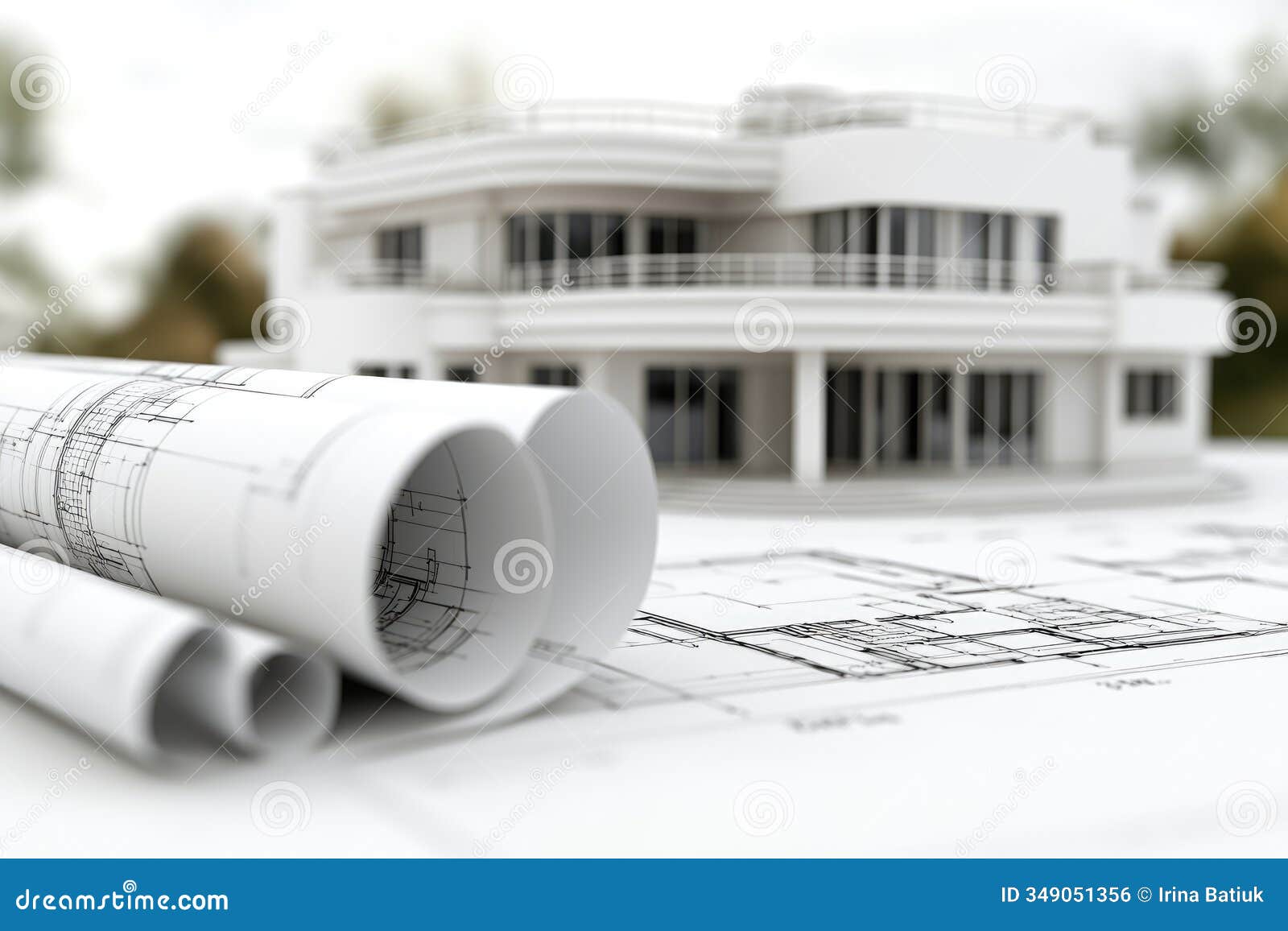 Architectural Concept Detail - Model of House Resting on Architectural ...