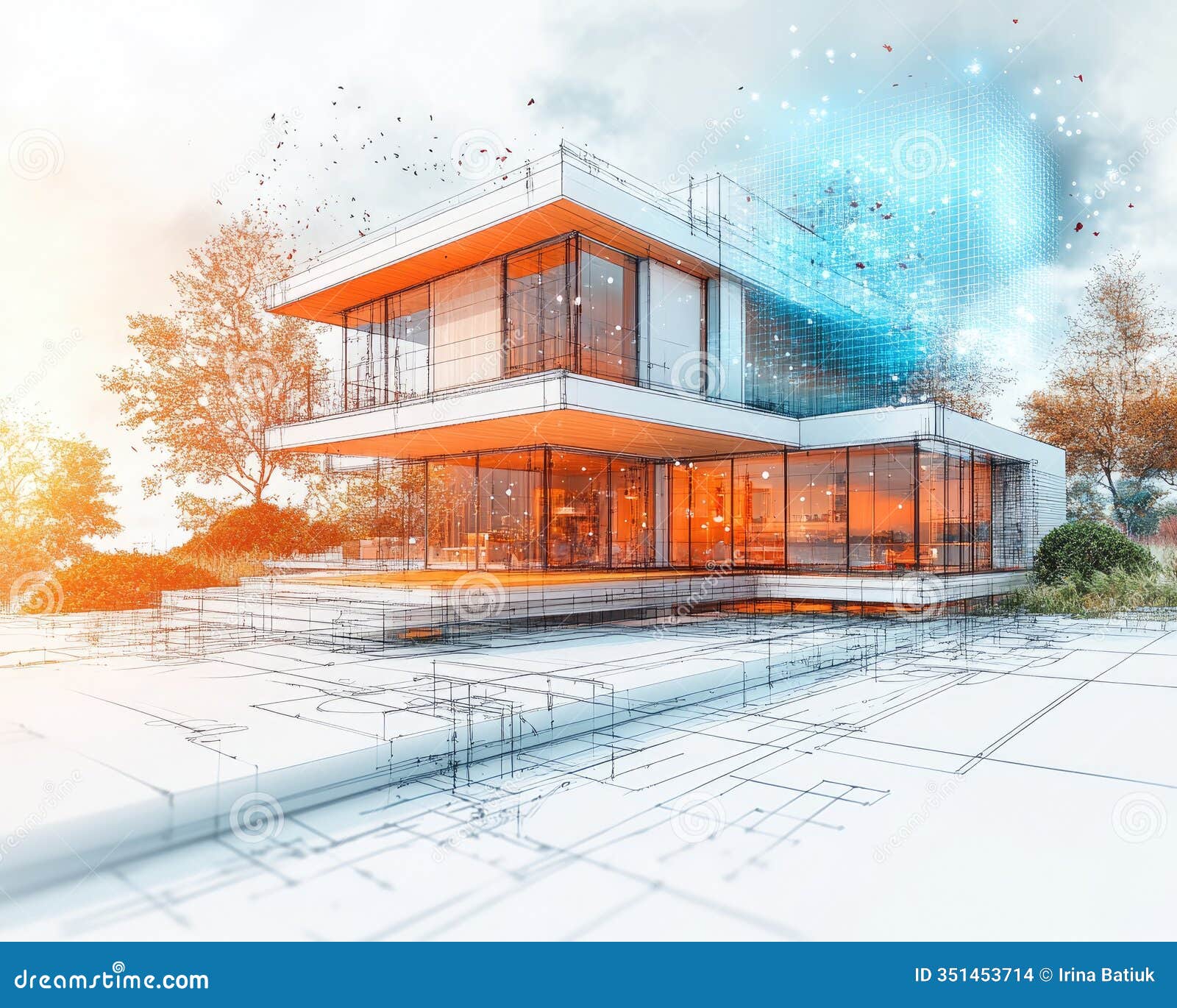 Architectural Concept Detail - Model of House Resting on Architectural ...