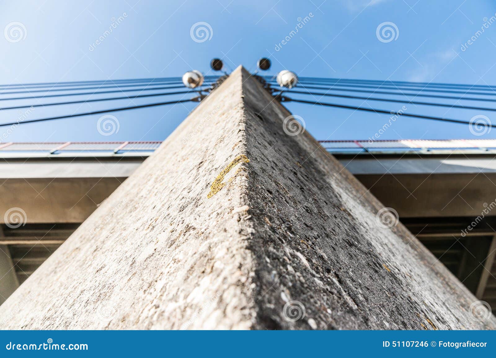 Architectural Concrete Bridge Pillar of Cable-stayed Bridge Stock Photo ...