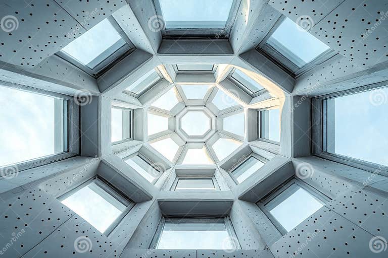 Architectural Concrete Design Featuring Hexagonal Patterns in a Modern ...