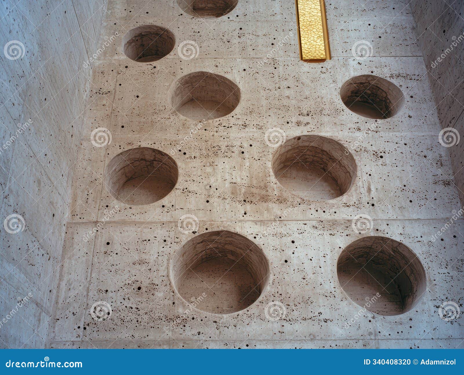 Architectural Concrete Design with Recessed Circular Patterns Stock ...