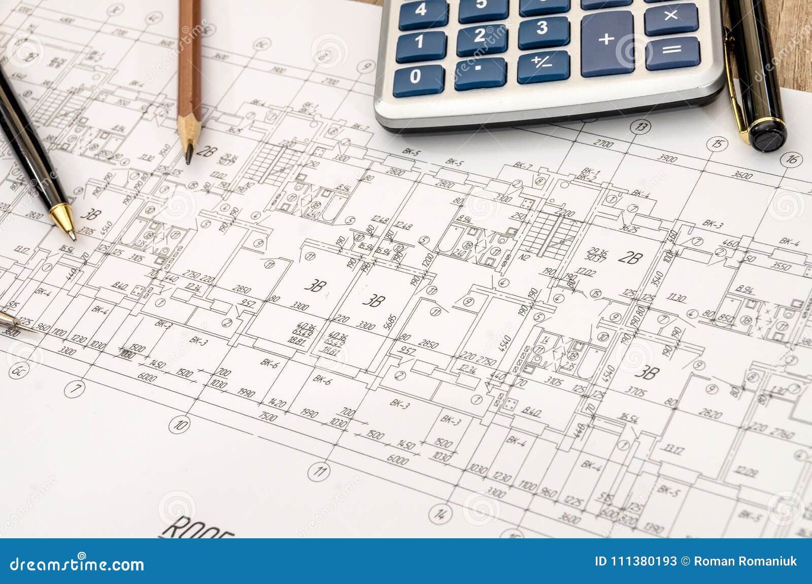 Architectural Construction Documents Stock Image - Image of sketch ...