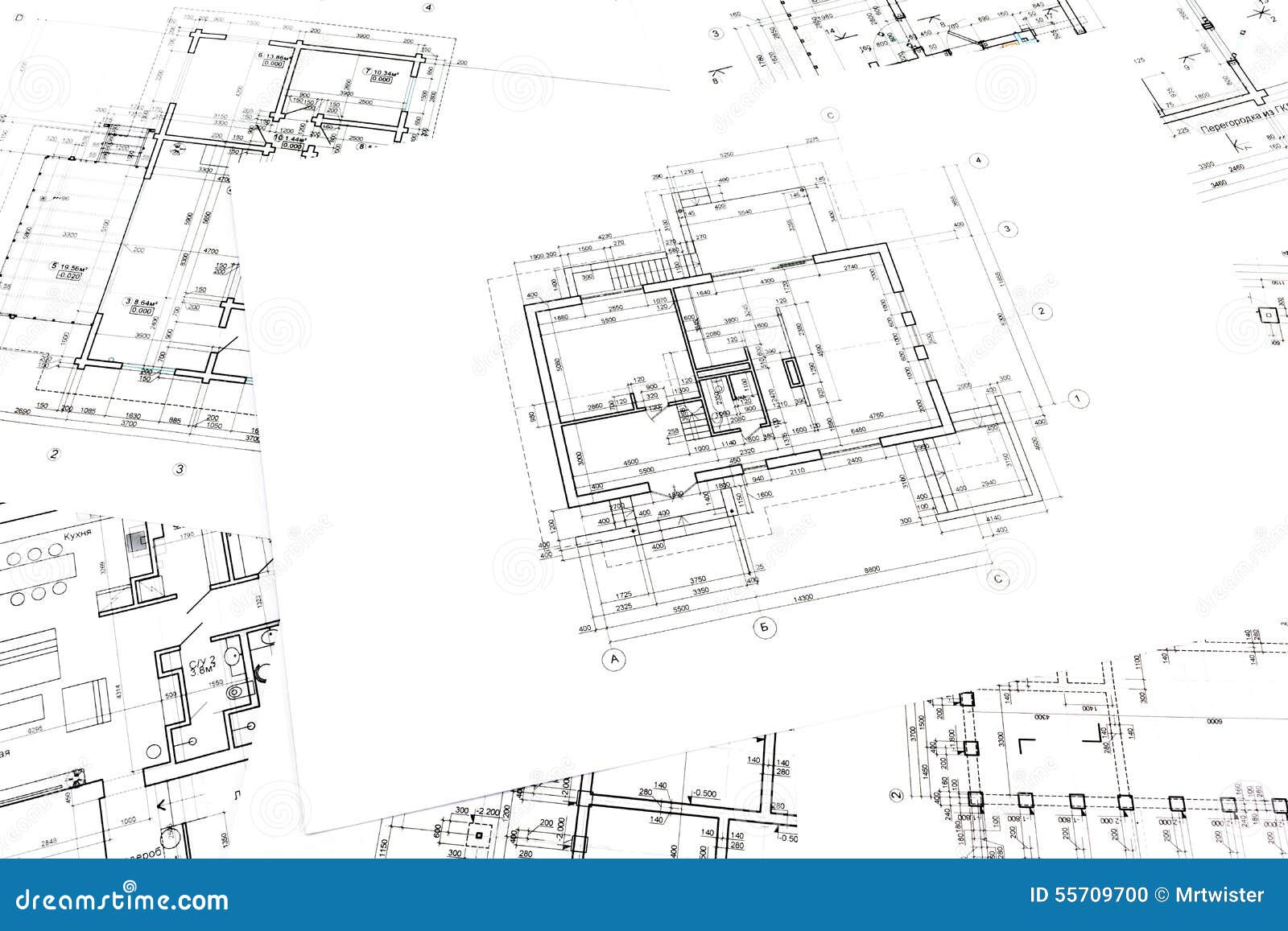 Architectural Construction Documents and Floor Plans Stock Photo ...