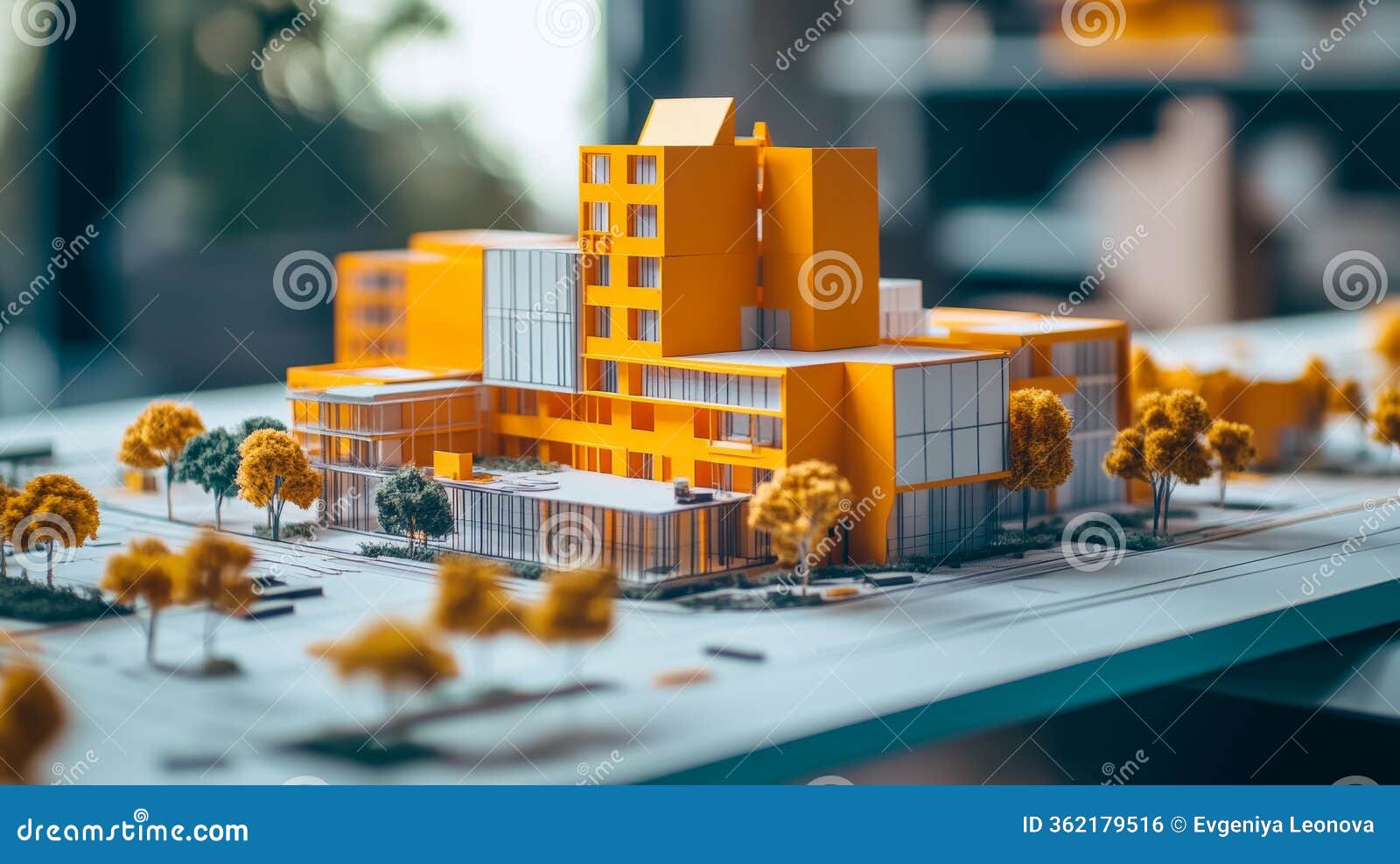 Architectural 3d Draft Illustration of Large Building Project ...
