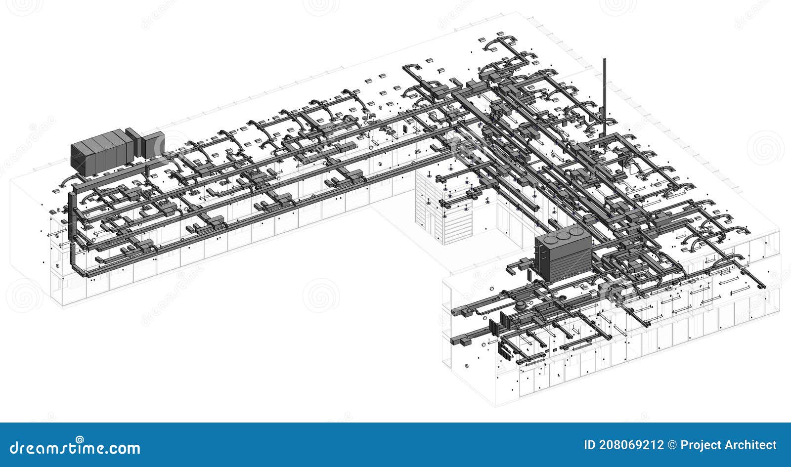 Architectural 3D Isometric Building Illustration Design Stock ...