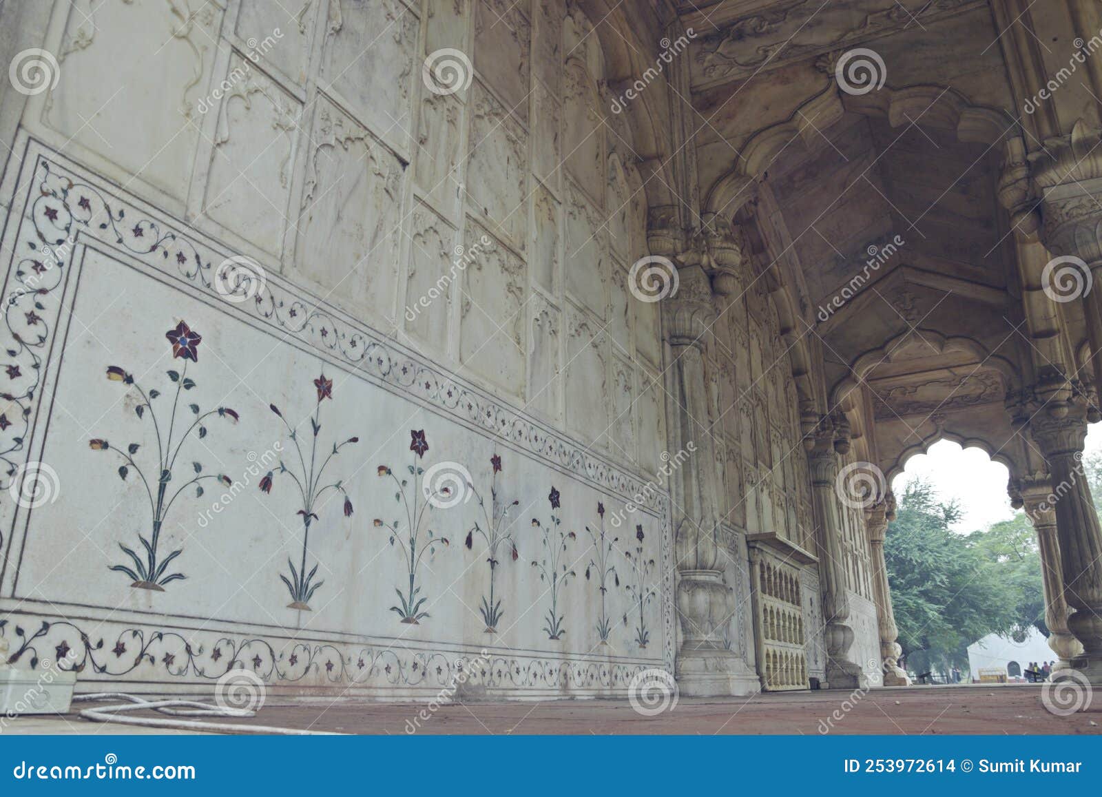 Architectural Design of a Building Inside Red Fort, India Stock Photo ...
