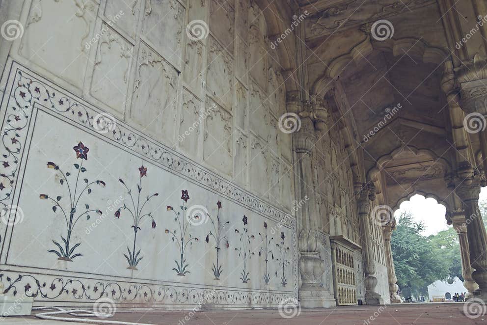 Architectural Design of a Building Inside Red Fort, India Stock Photo ...