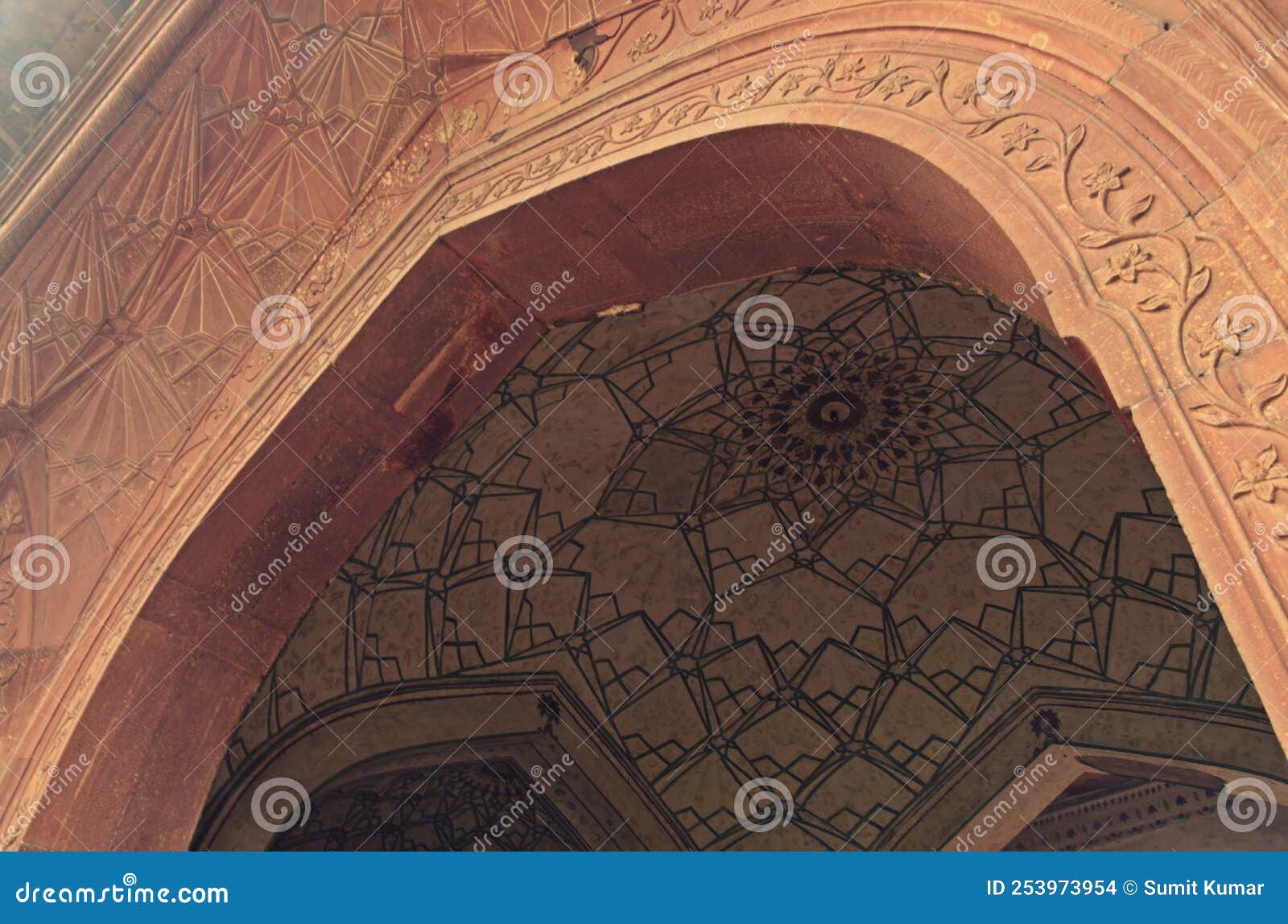Architectural Design of a Building Inside Red Fort, India Stock Photo ...