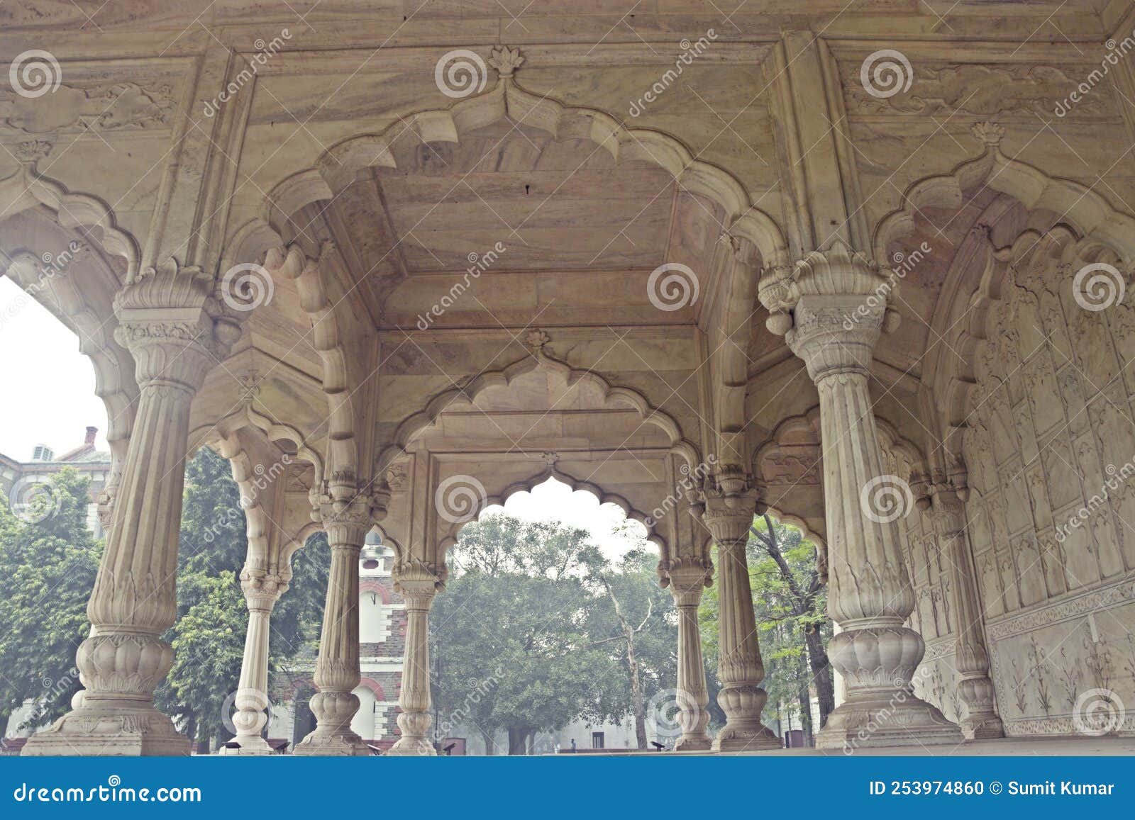 Architectural Design of a Building Inside Red Fort, India Stock Photo ...