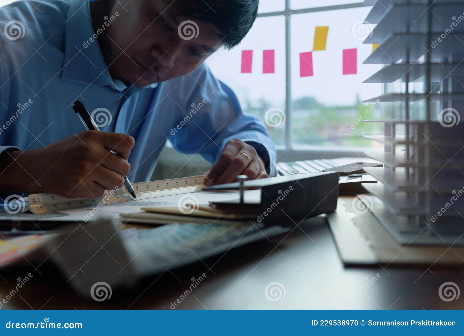 Architectural Design and Building Planning Work Stock Photo - Image of ...