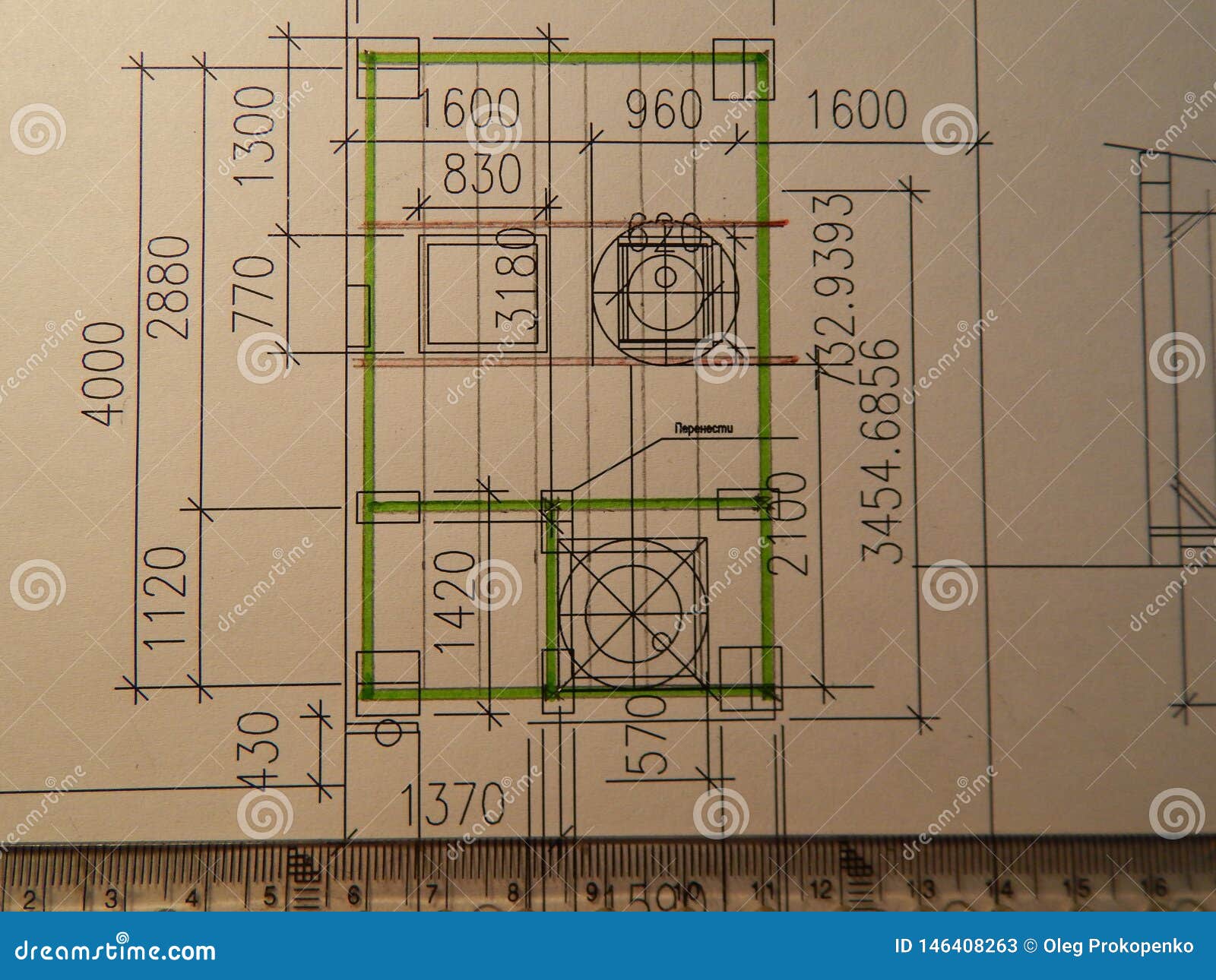 Architectural Design of Buildings and Structures Plan Stock Image ...