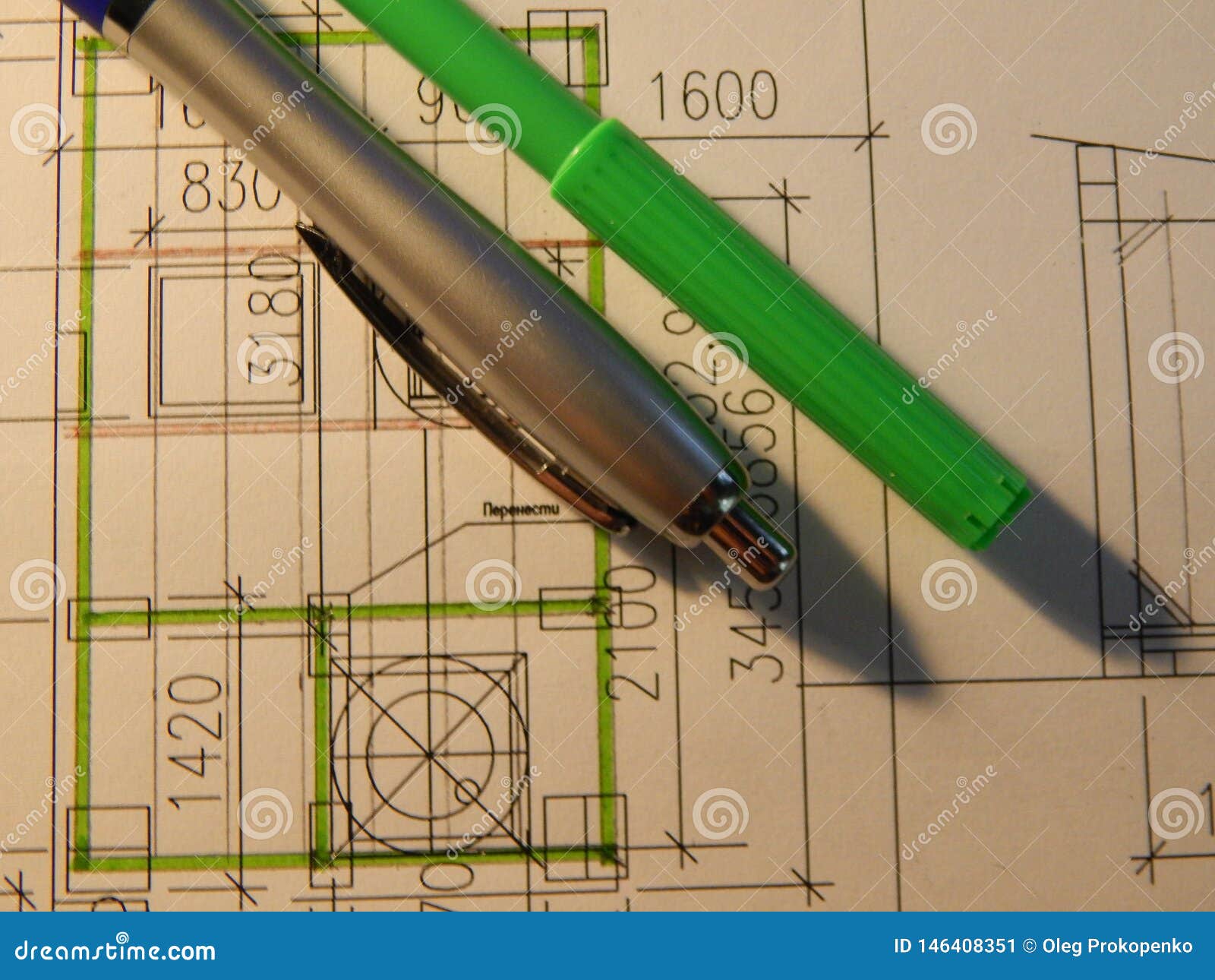 Architectural Design of Buildings and Structures Plan Stock Image ...