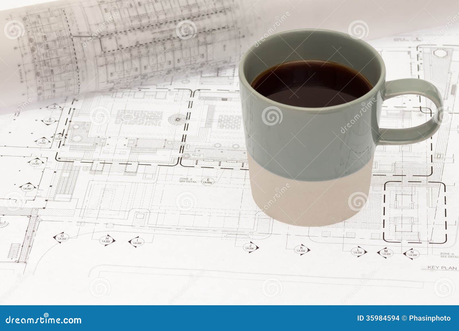 Architectural Design with Coffee Cup Stock Photo - Image of interior ...