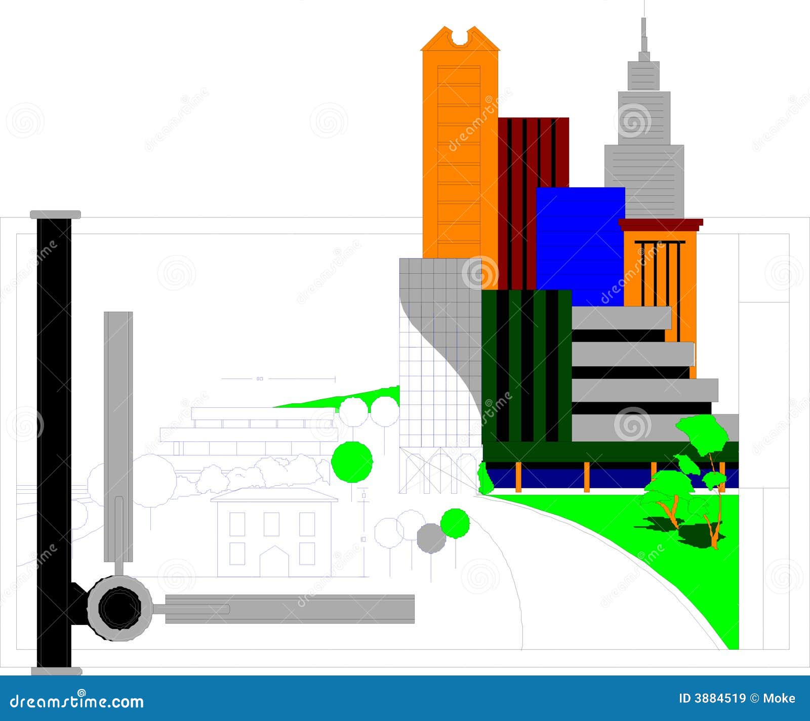 Architectural Design Graphic Stock Illustration - Illustration of ...