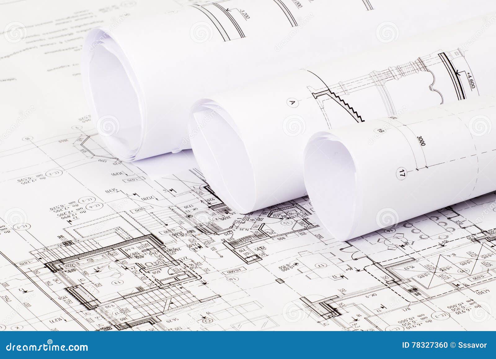 The Architectural Design of the House on Paper Stock Photo - Image of ...