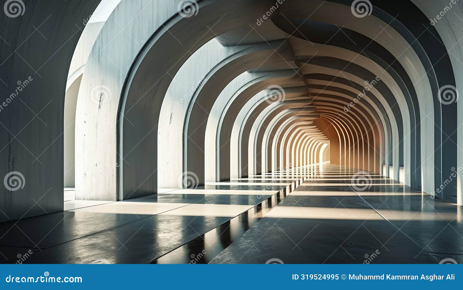 Architectural Design of Modern Concrete Hall. Stock Illustration ...