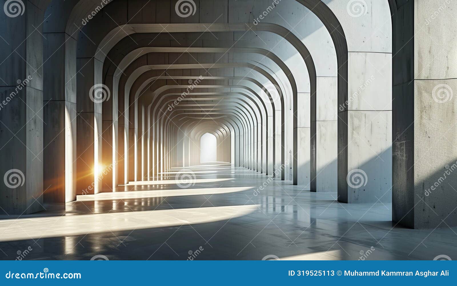 Architectural Design of Modern Concrete Hall. Stock Illustration ...