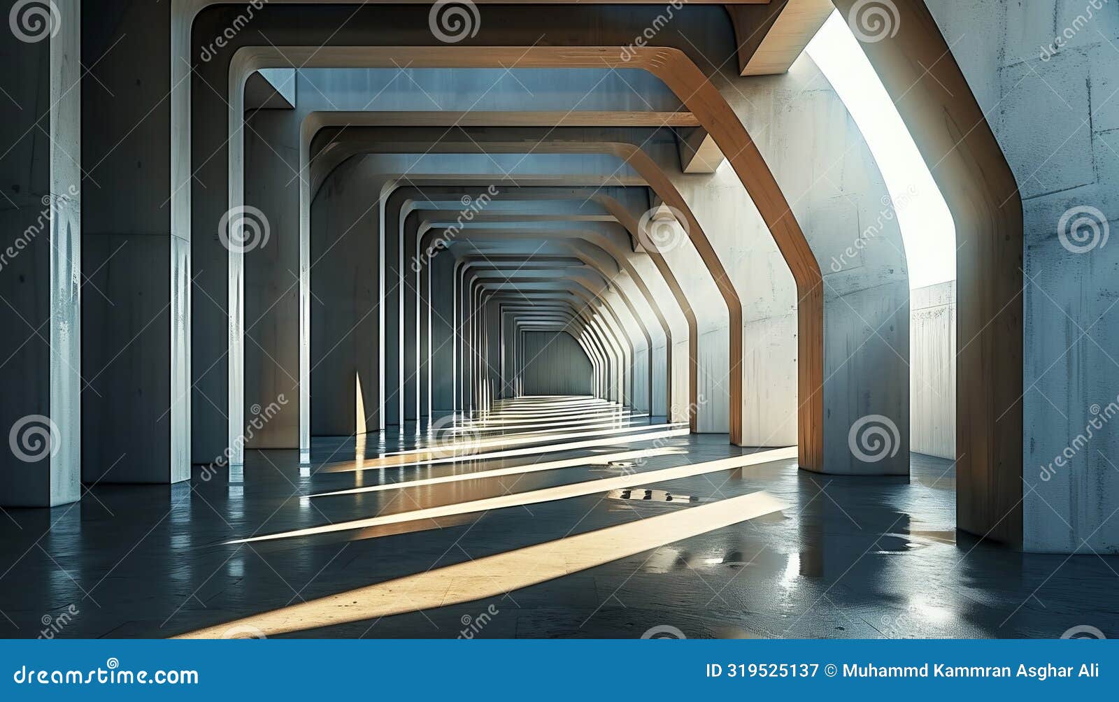 Architectural Design of Modern Concrete Hall. Stock Illustration ...