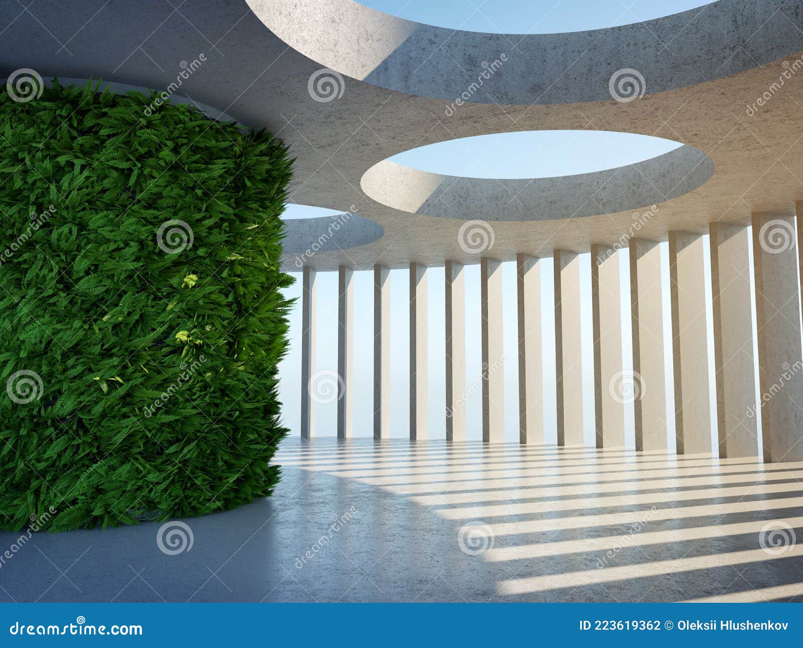 Architectural Design of Modern Concrete Hall Stock Illustration ...