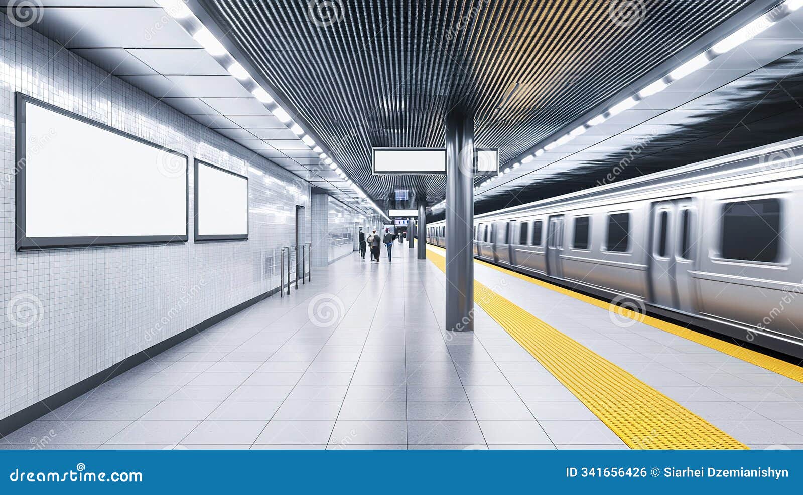 Architectural Design of a Modern Subway Platform Featuring Sleek Lines ...