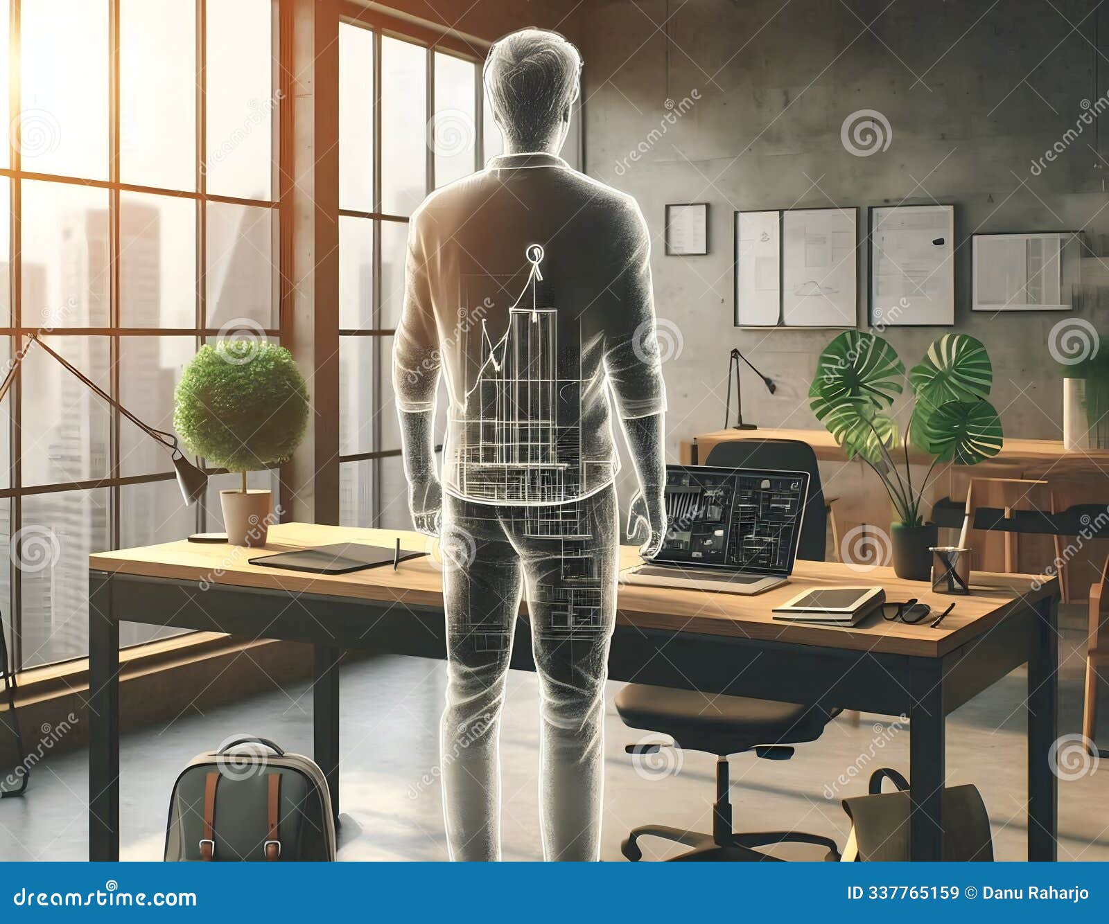 Architectural Design in a Modern Workspace and Future Holographic ...