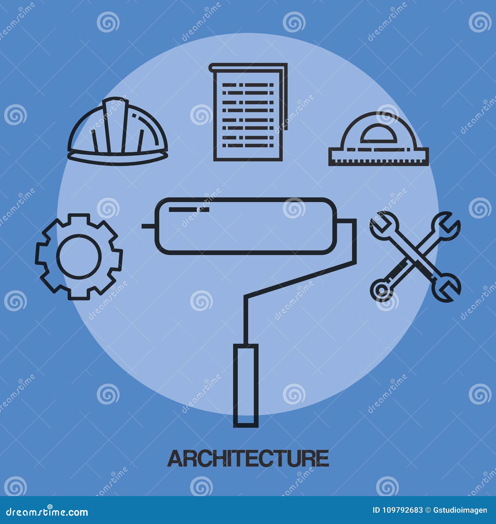 Architectural Design Set Icons Stock Vector - Illustration of home ...