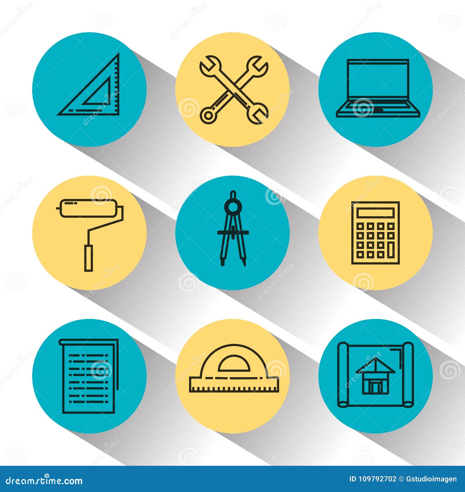 Architectural Design Set Icons Stock Vector - Illustration of file ...
