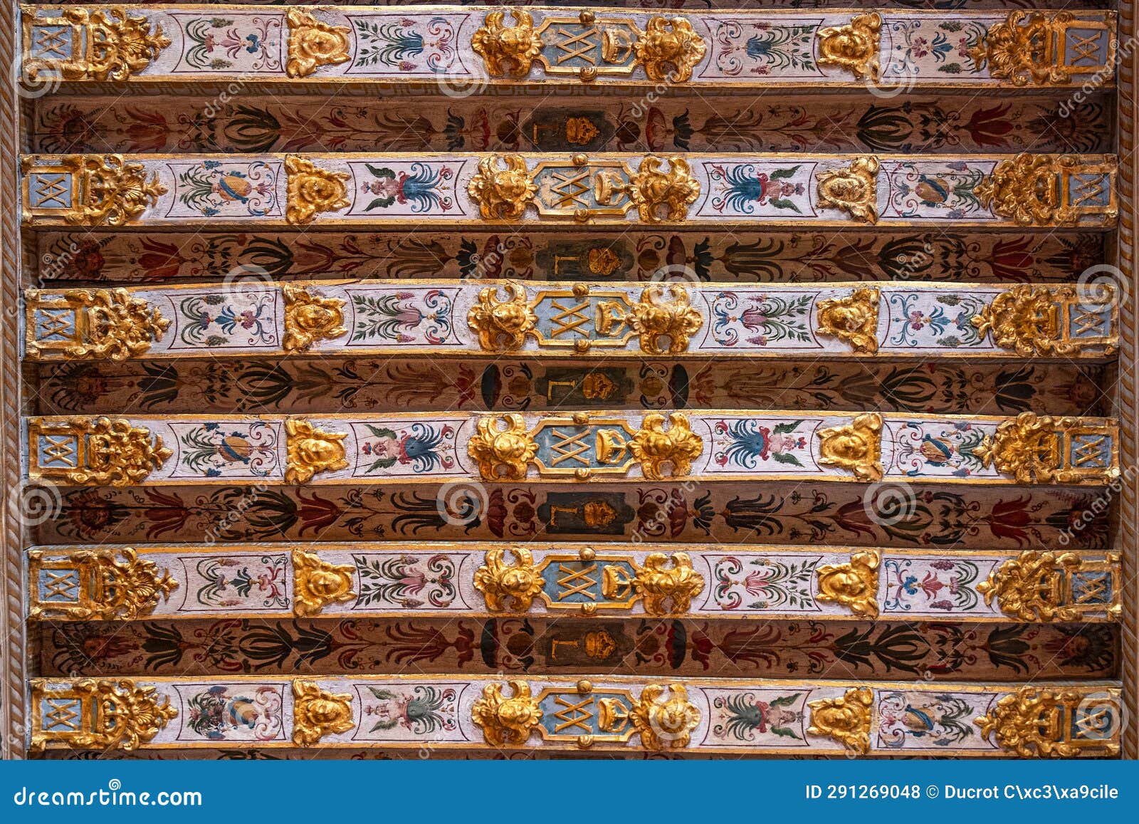 Architectural Detail of an Ancient Ceiling Stock Photo - Image of ...