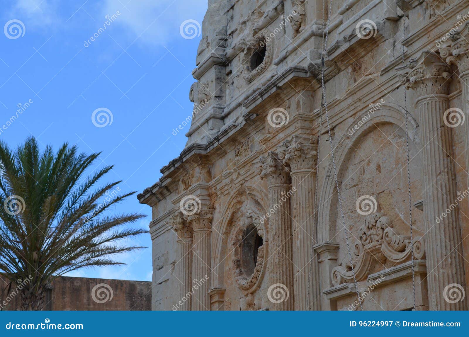 Architectural Detail of Arkadi Monastery Stock Image - Image of crete ...