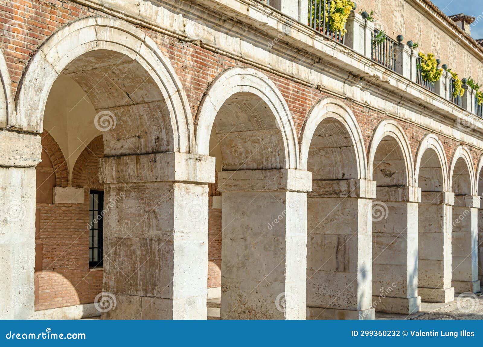 Architectural Detail, Columns and Arches in Aranjuez, Spain Stock Photo ...