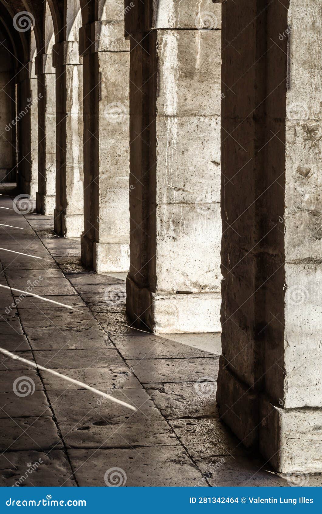 Architectural Detail, Columns and Light Shadow Effect Stock Photo ...
