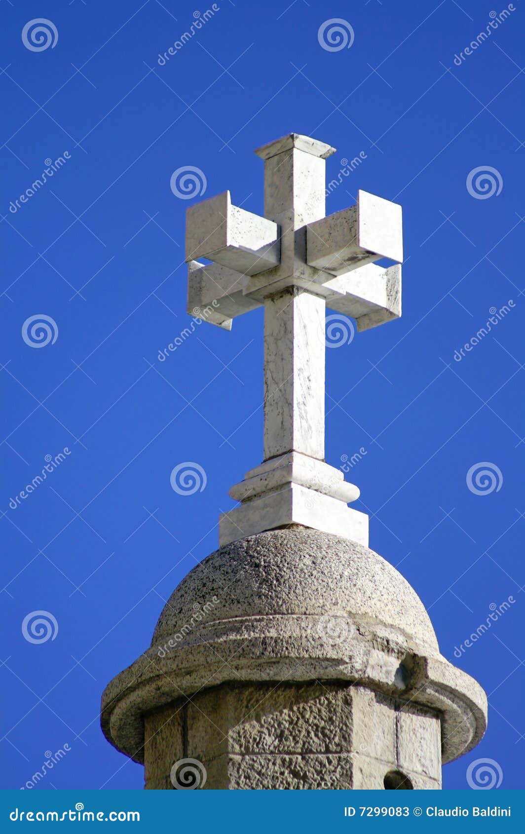 Architectural Detail: Cross on Cupola Stock Image - Image of stone ...