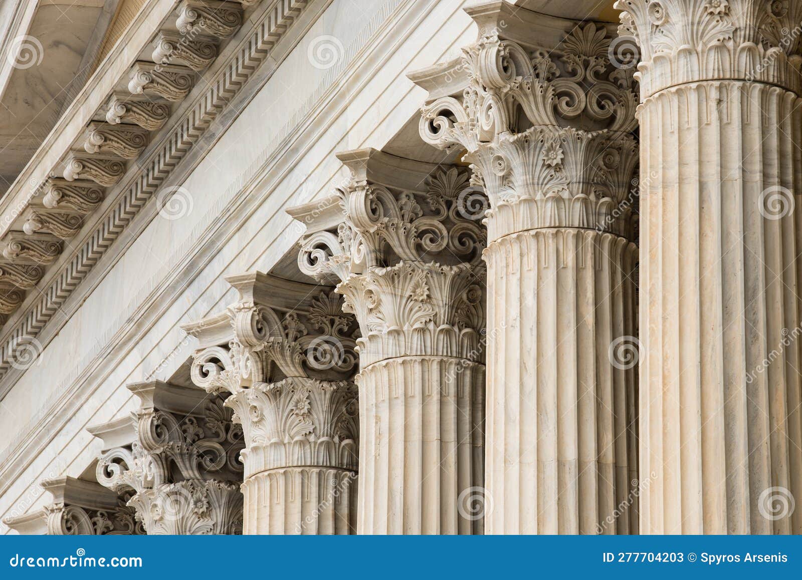 Marble Corinthian Column Base In Public Building Royalty-Free Stock ...