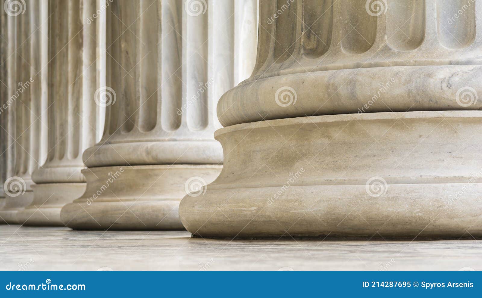 Architectural Detail of Marble Ionic Order Columns Stock Image - Image ...