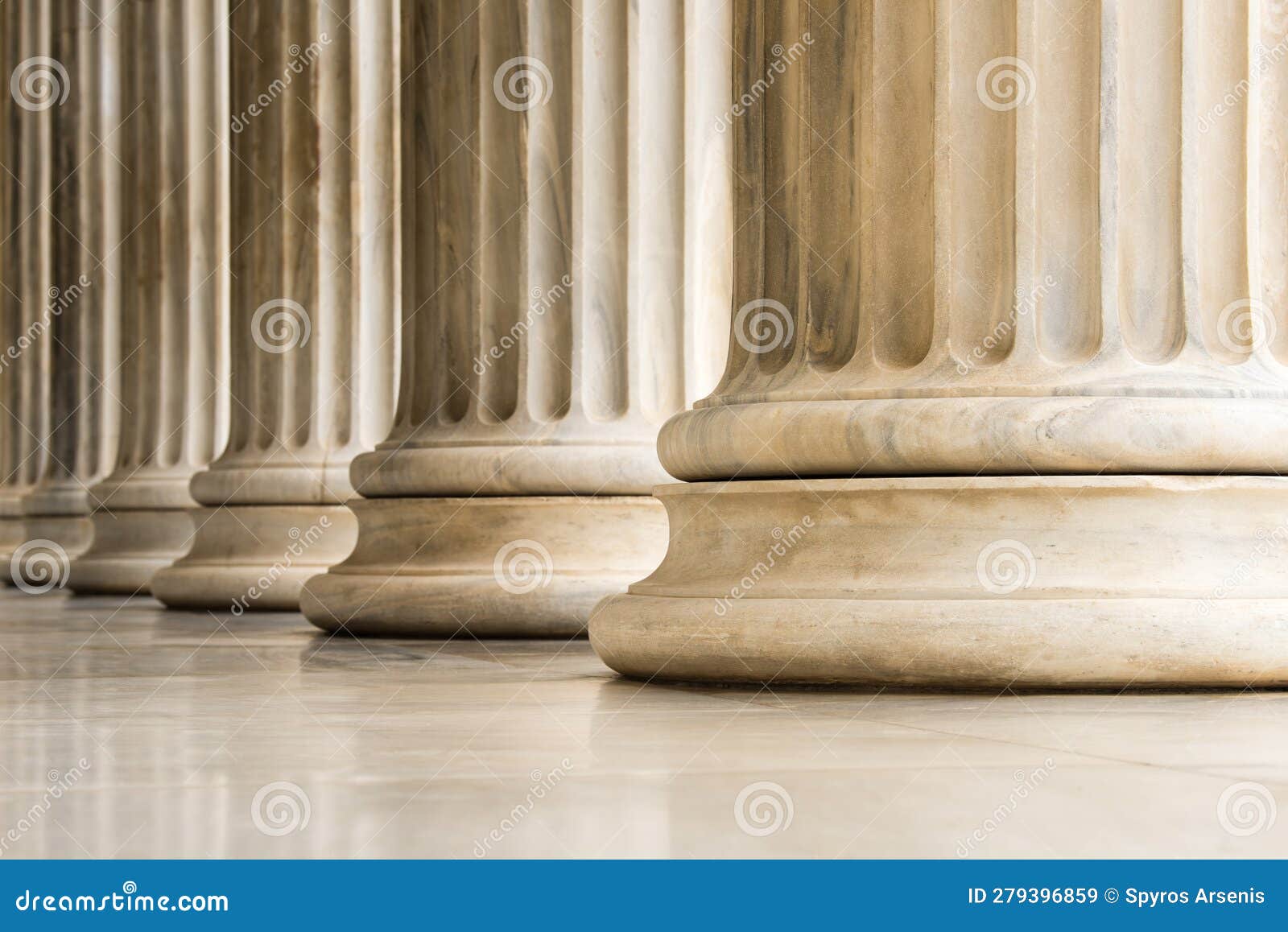 Architectural Detail of Marble Ionic Order Columns Stock Image - Image ...