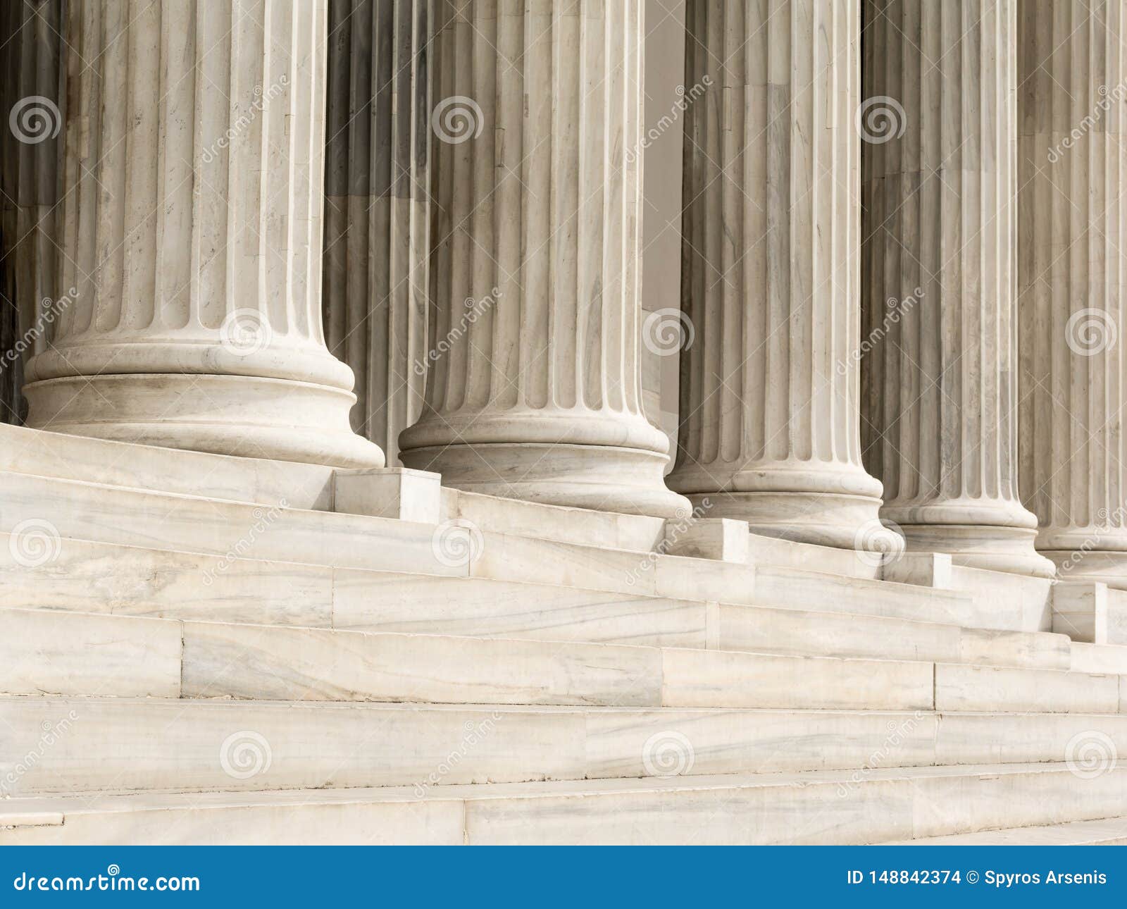 Architectural Detail of Marble Steps and Ionic Order Columns Stock ...