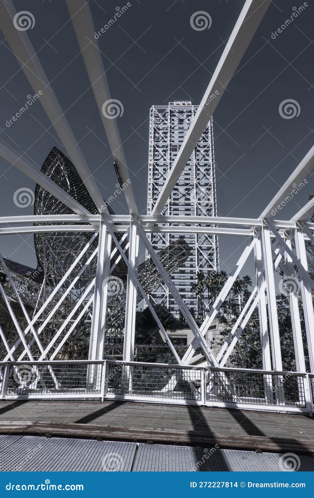 Metal Structure and Buildings in the Background Stock Photo - Image of ...