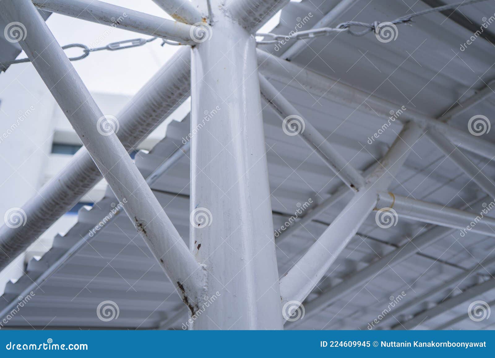 Architectural Detail Of A Modern Building With Steel Structure, Rooftop ...
