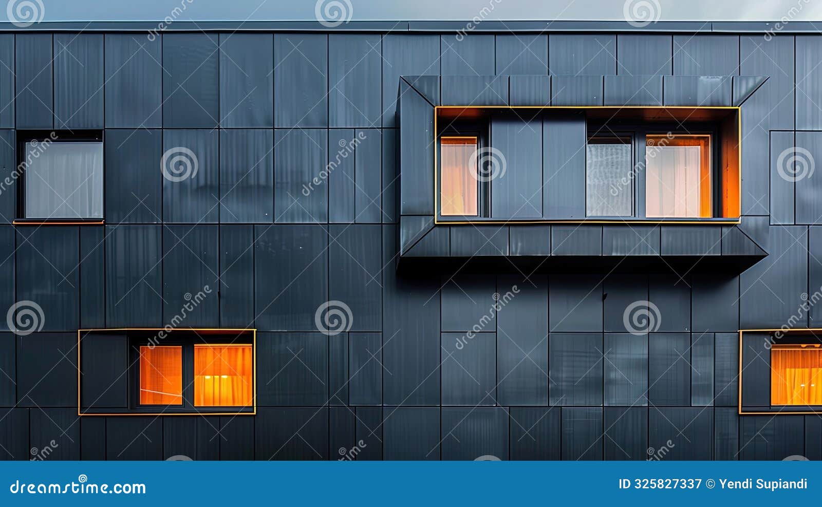 Architectural Detail of a Modern Facade with Overlapping Panels Stock ...