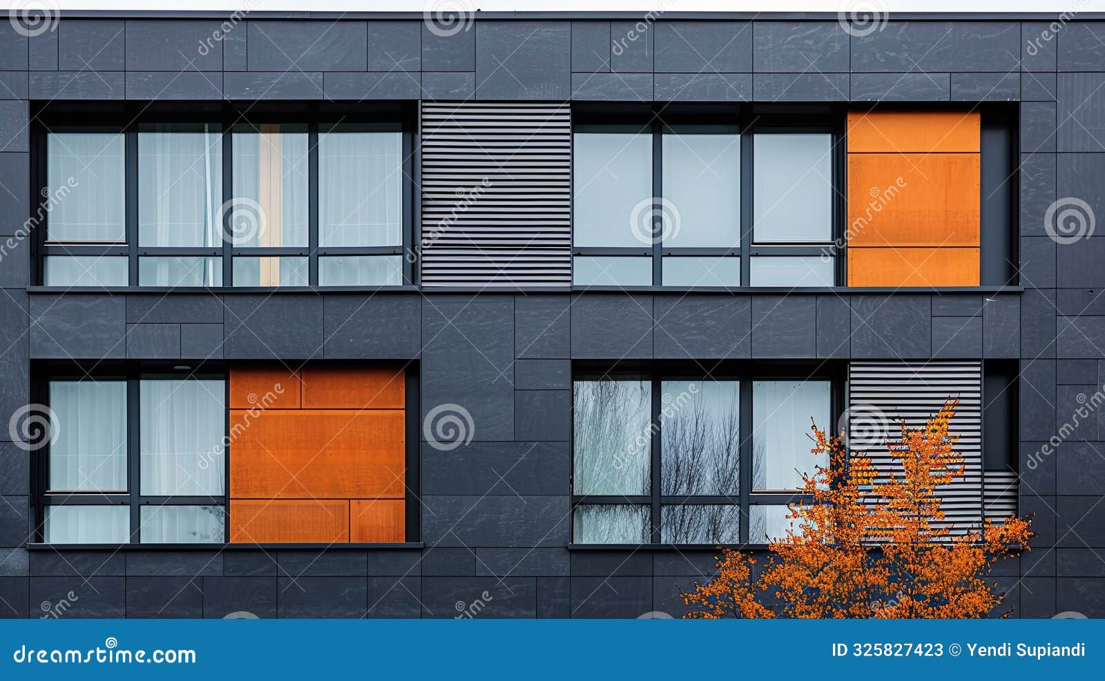 Architectural Detail of a Modern Facade with Overlapping Panels Stock ...