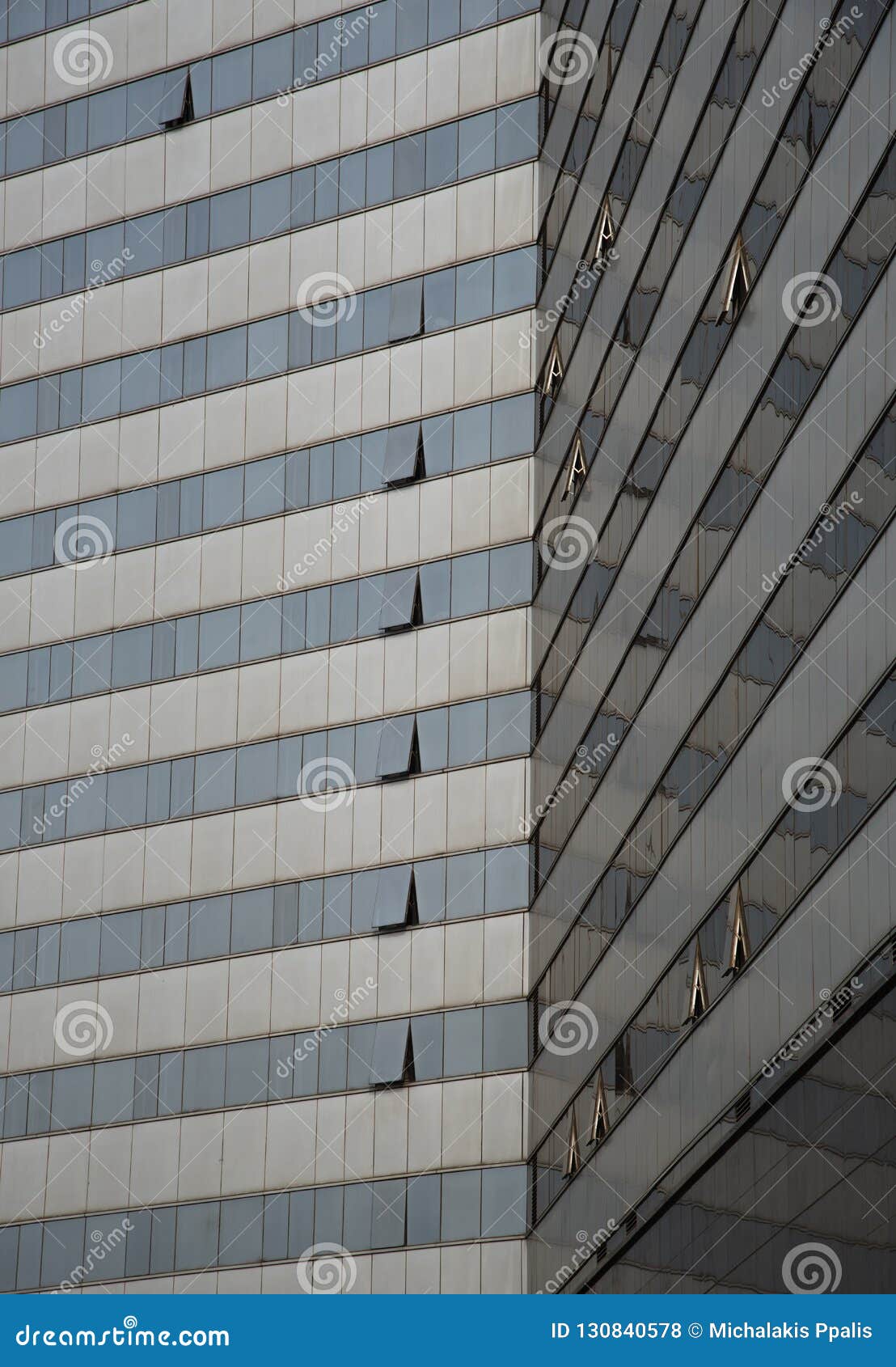 Architectural Detail of a Modern Glass Skyscraper Building Stock Photo ...