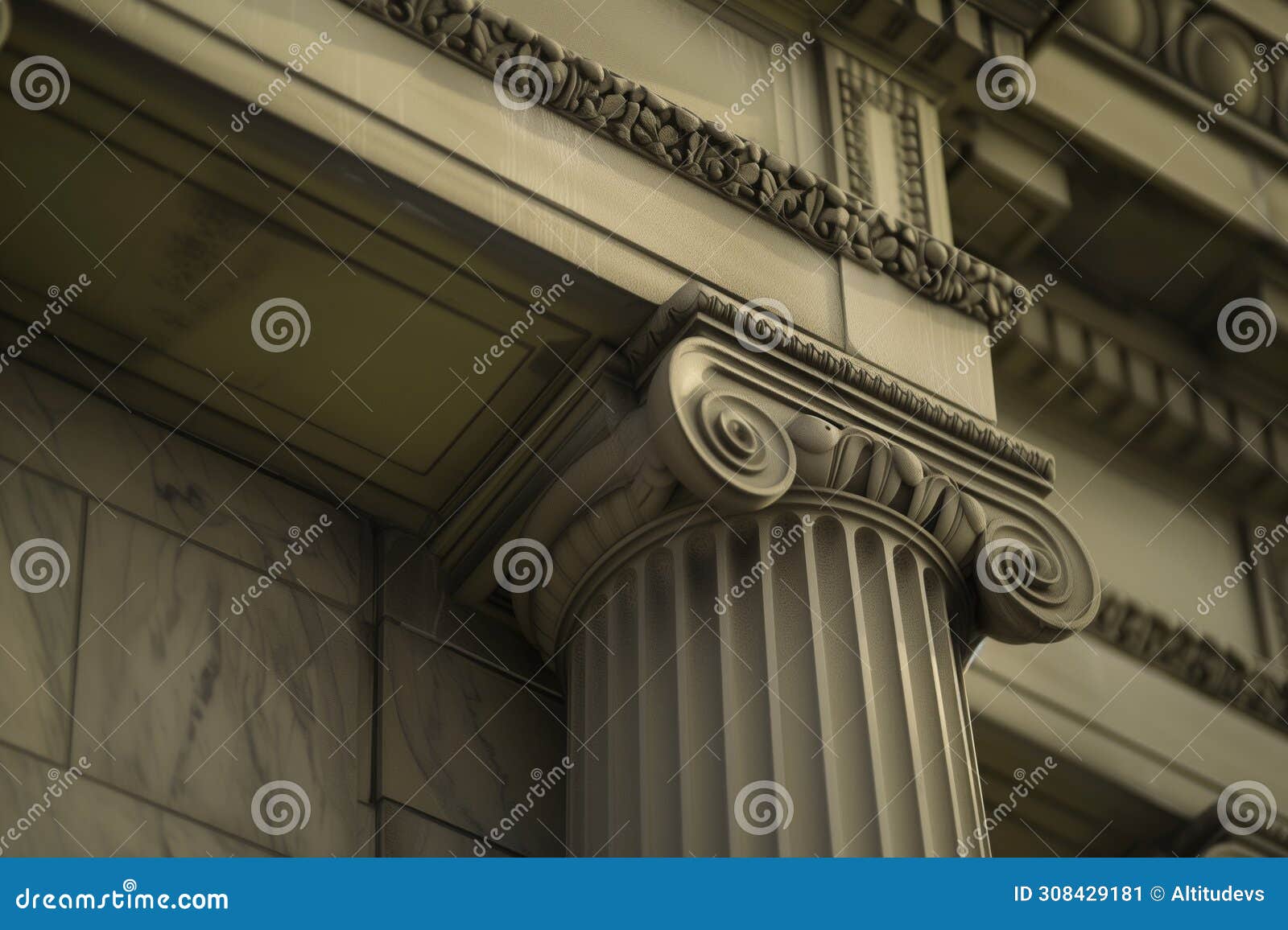 Architectural Detail of a Neoclassical Column and Pediment Stock Image ...