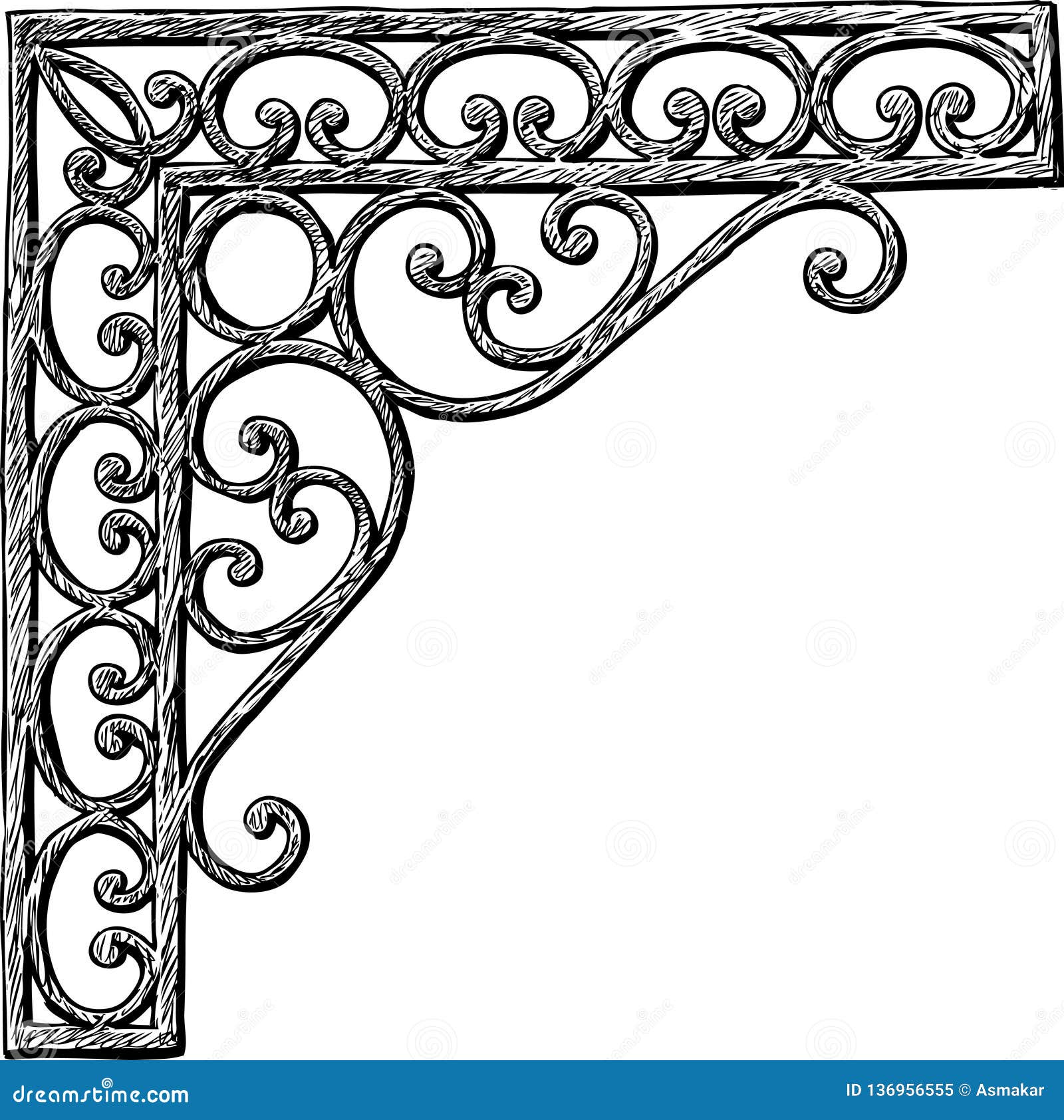 An Architectural Detail in Shape of a Decorative Corner Stock Vector ...