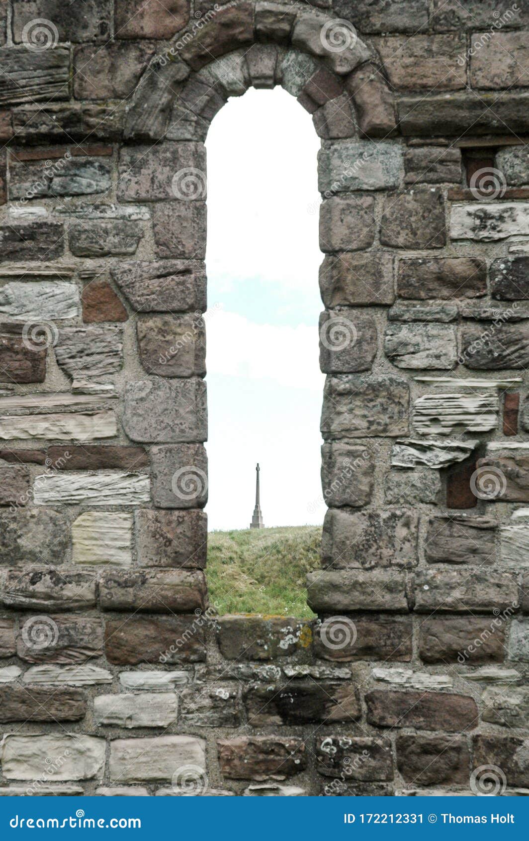 Architectural Detail of Stone Arch in an Ancient Ruin with a View of ...