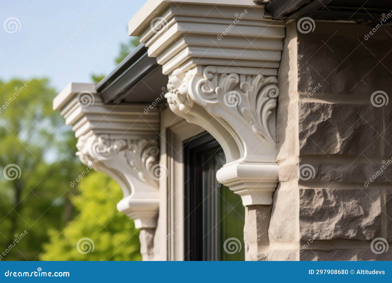 Architectural Detail of Stone Corbels on Italianate Architecture Stock ...