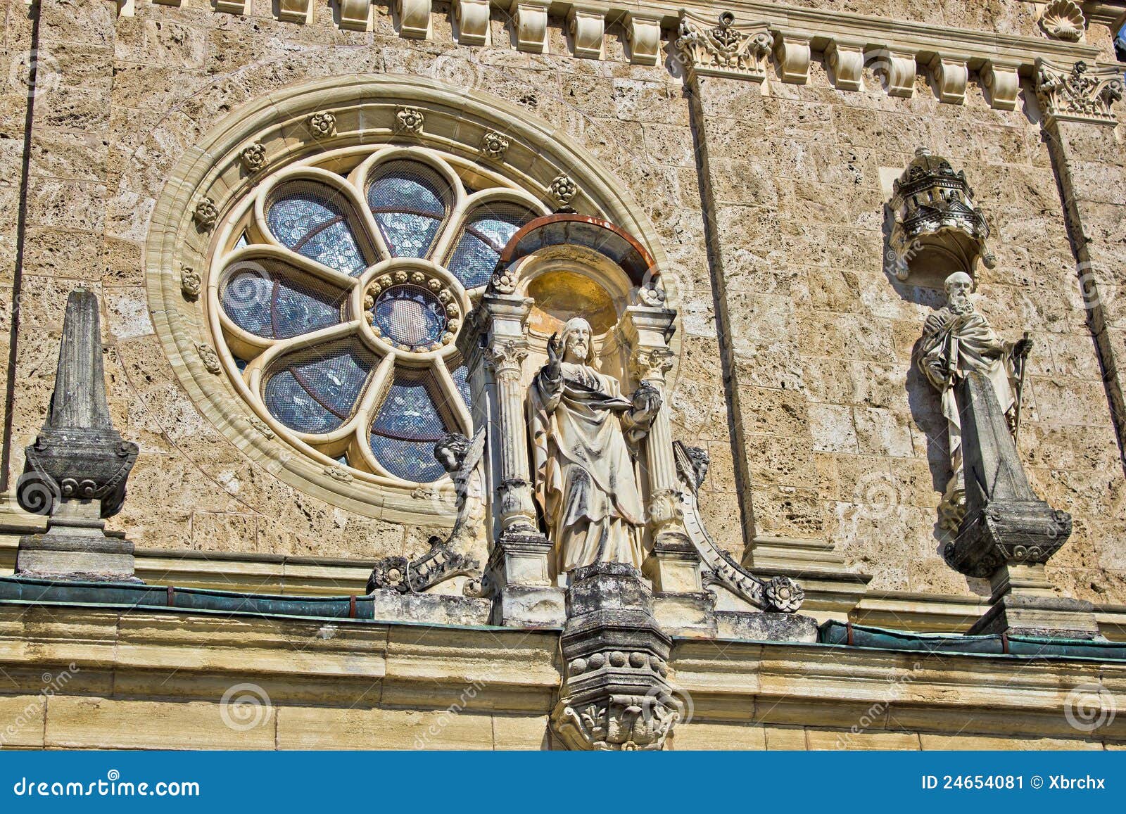 Architectural Detail - Window and Saint Statue Stock Image - Image of ...