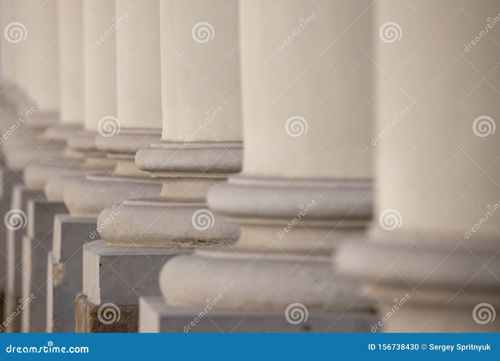 Architectural Details of the Building. Row of White Columns Stock Photo ...
