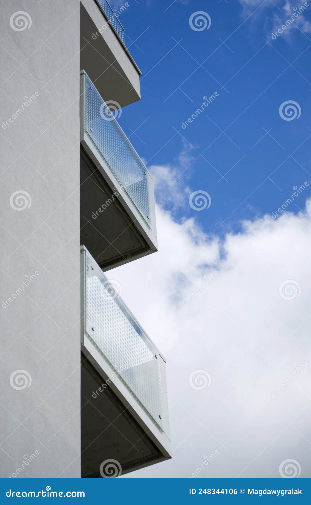 Architectural Details of Modern Apartment Building. Stock Photo - Image ...